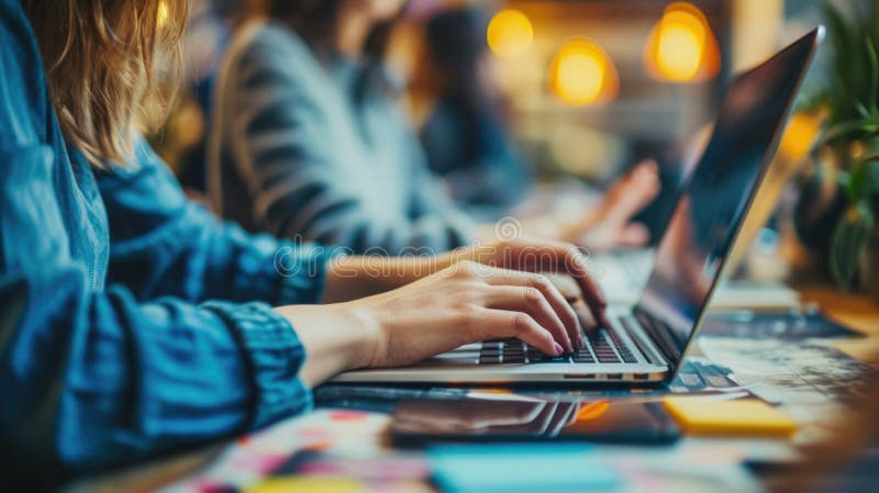 Person is Typing on a Laptop with Lines of Code Visible on the Screen ...