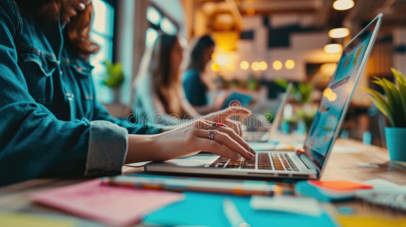 Person is Typing on a Laptop with Lines of Code Visible on the Screen ...