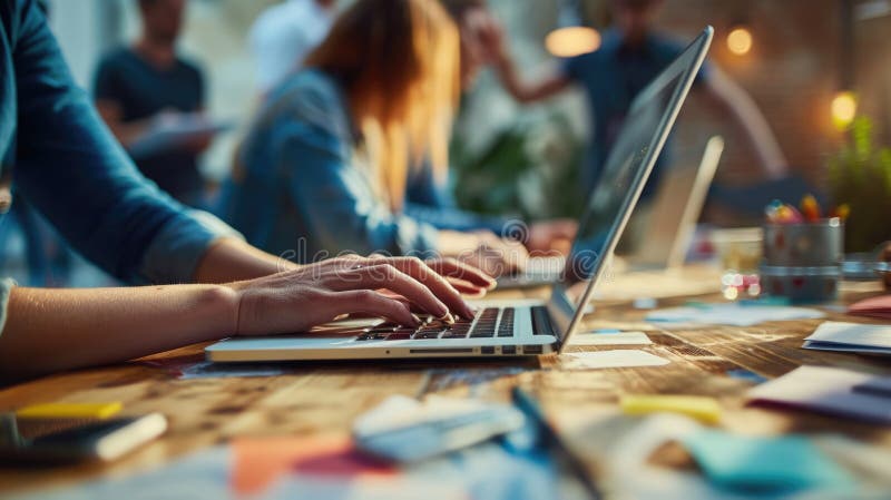Person is Typing on a Laptop with Lines of Code Visible on the Screen ...