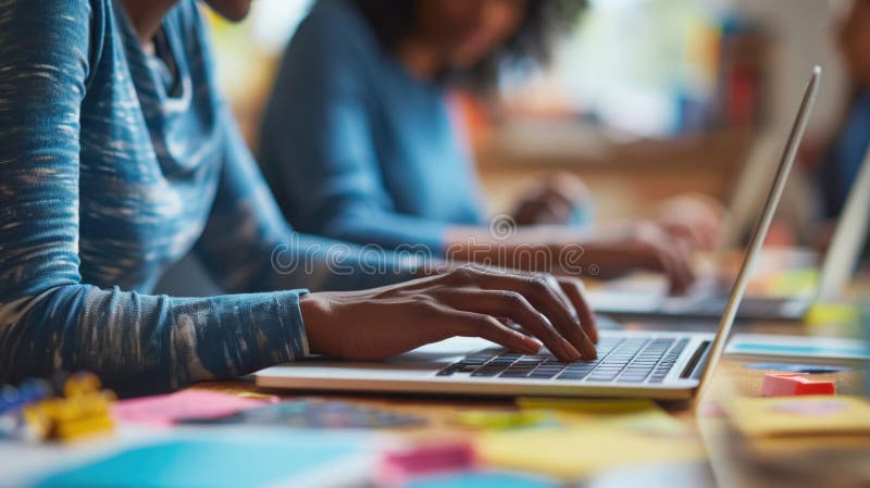Person is Typing on a Laptop with Lines of Code Visible on the Screen ...