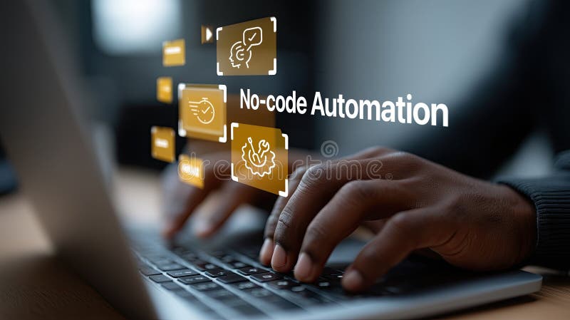 Person Typing on Laptop with Array of Electronic Devices. Generative Ai ...