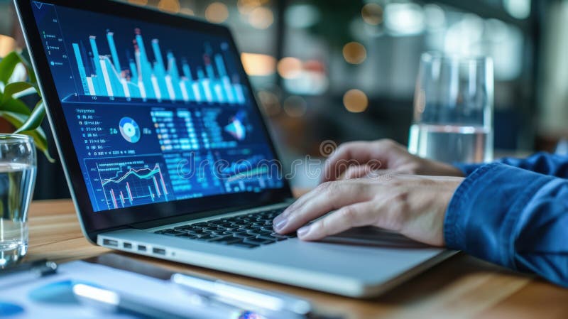 The Hands Typing Data Reports.AI Generated Image Stock Photo - Image of ...