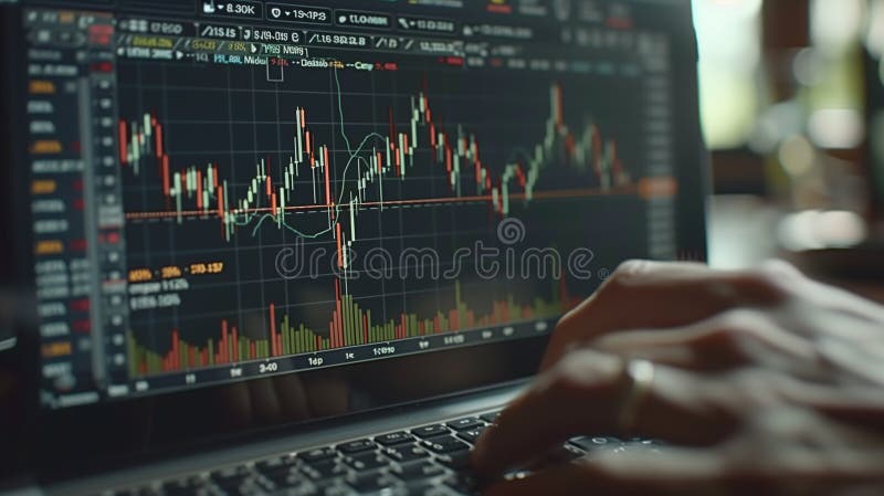 Person Typing on Laptop with Array of Electronic Devices. Generative Ai ...