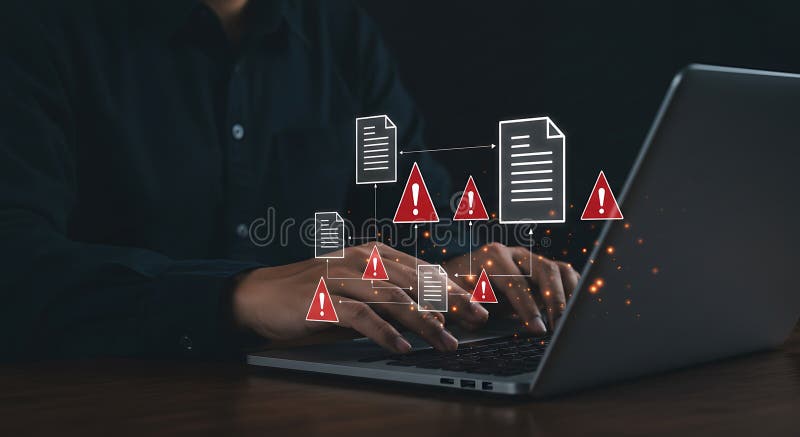 Person Typing on Laptop with Array of Electronic Devices. Generative Ai ...