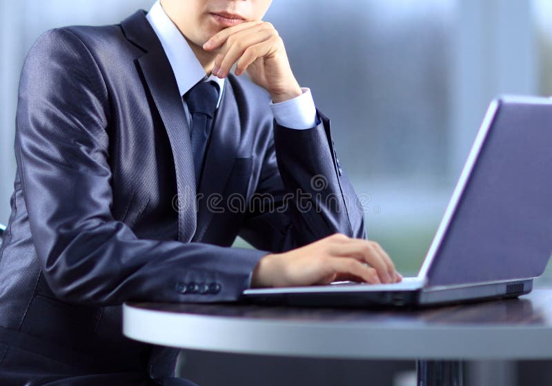 Person Typing on a Modern Laptop in the Office Stock Image - Image of ...