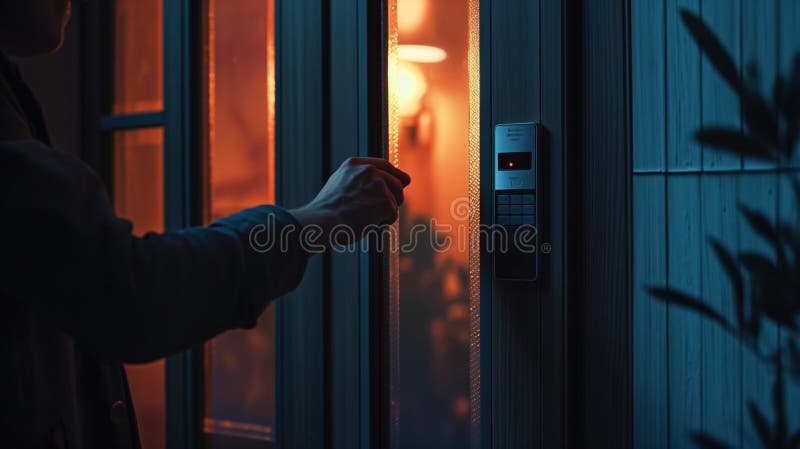 Person Typing in a Security Code To Unlock a Door, AI-generated. Stock ...