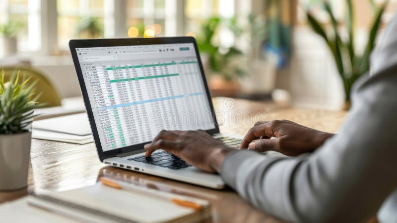 Professional Working on a Spreadsheet.AI Generated Image Stock Photo ...