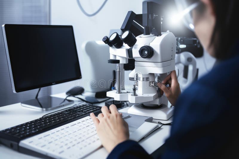 Moderm Computerized Eye Examination. Generative AI Stock Illustration ...