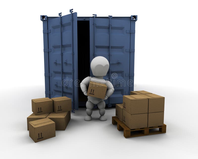 Unloading boxes stock illustration. Illustration of station - 5505941
