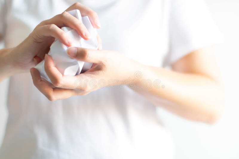 Hand Dropping Paper Into Wastepaper Bin Stock Image - Image of heap ...