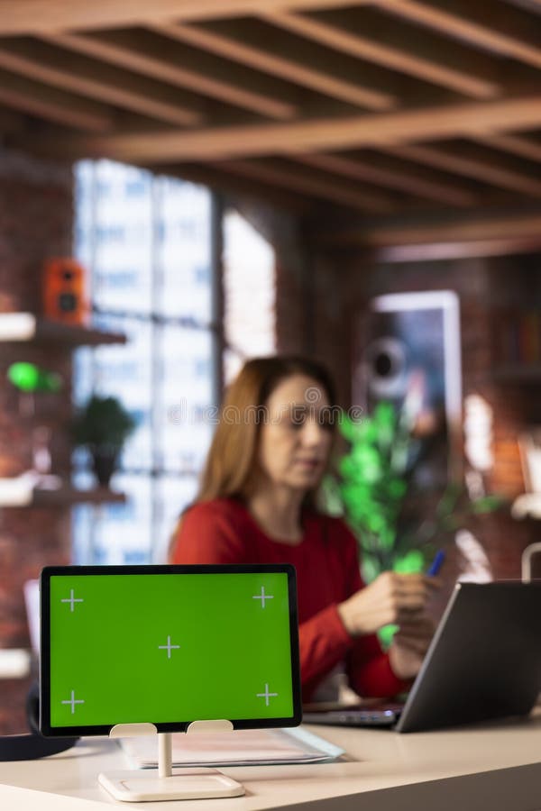 Person Uses Laptop for Creative Projects Next To Isolated Copy Space ...