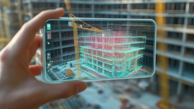 Innovative Use of AI in Real Estate Construction Visualization at Building Site Stock Photo ...