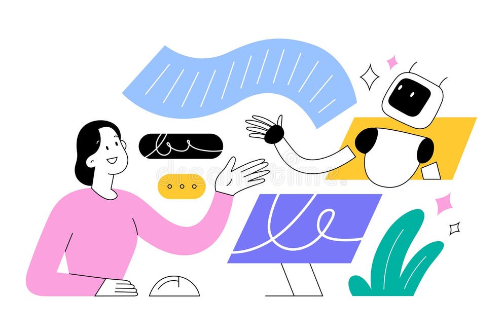 Person Using AI Chatbot, Giving a Prompt To a Chat Bot, Uses a Virtual ...