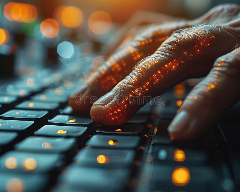 A Person Using Assistive Technology at Work Inclusive Environment Stock ...