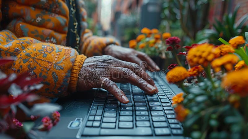 A Person Using Assistive Technology at Work Inclusive Environment Stock ...