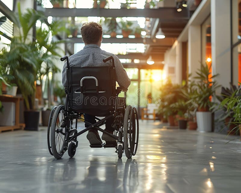 A Person Using Assistive Technology at Work Inclusive Environment Stock ...