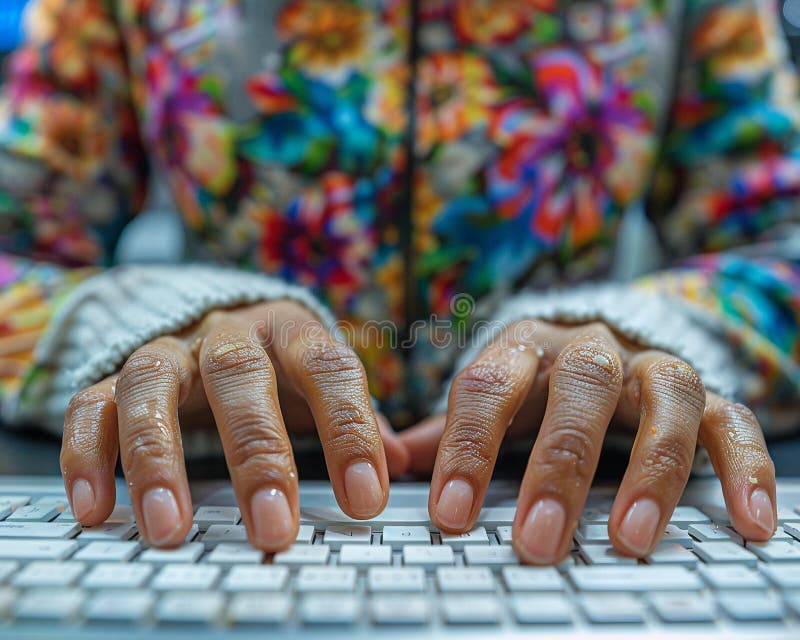 A Person Using Assistive Technology at Work Inclusive Environment Stock ...