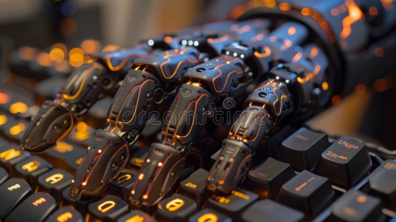 A Person Using Assistive Technology at Work Inclusive Environment Stock ...