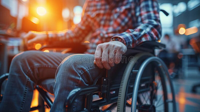 A Person Using Assistive Technology at Work Inclusive Environment Stock ...