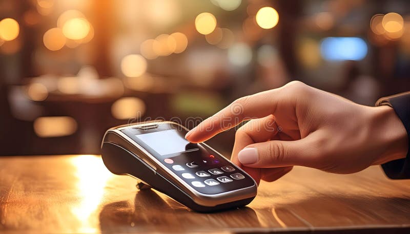 Person Using Cell Phone on Table Stock Illustration - Illustration of ...