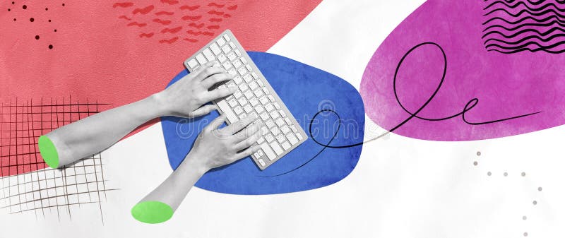 Person Using a Computer Keyboard Stock Photo - Image of abstract ...