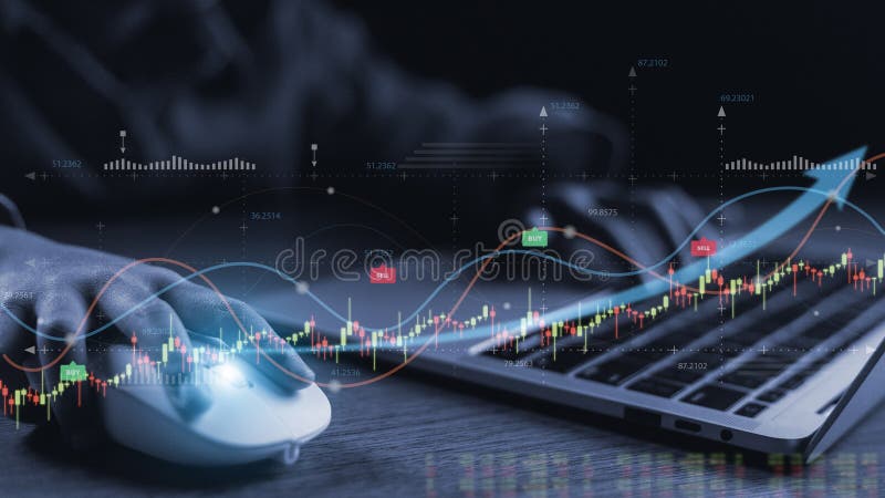 A Person is Using a Computer Mouse To Navigate a Graph on a Laptop ...