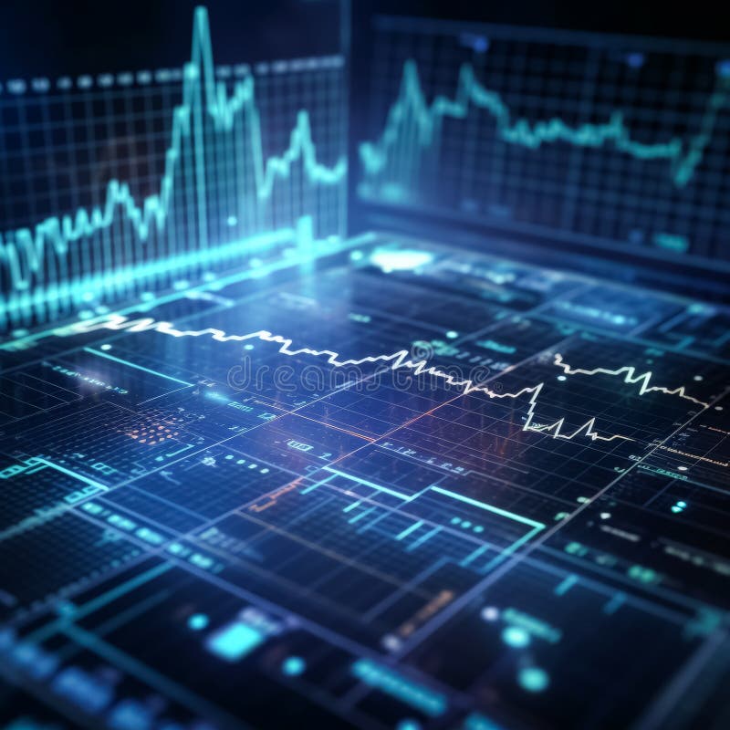 A Person is Using a Computer To Manipulate a Graph. Stock Image - Image ...