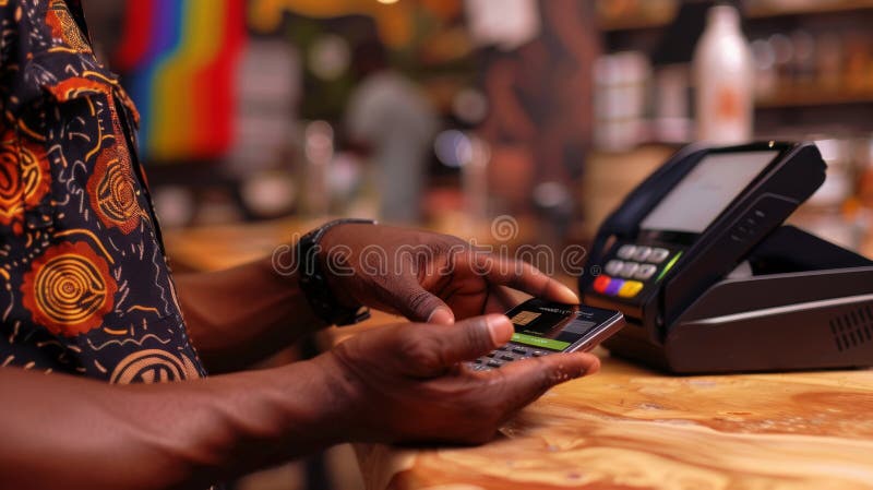 Customer Making Contactless Payment. AI Generated Stock Image - Image ...