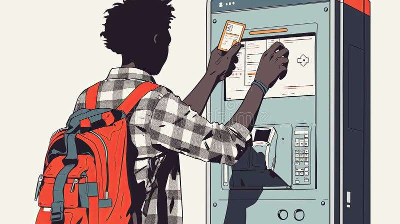 Person Using a Digital Kiosk with a Smartphone for Self-service ...