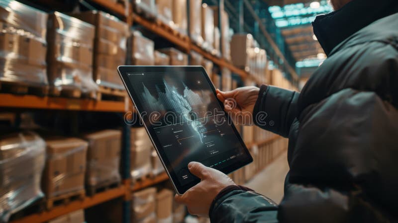 The Digital Warehouse Management. AI Generated Stock Photo - Image of ...