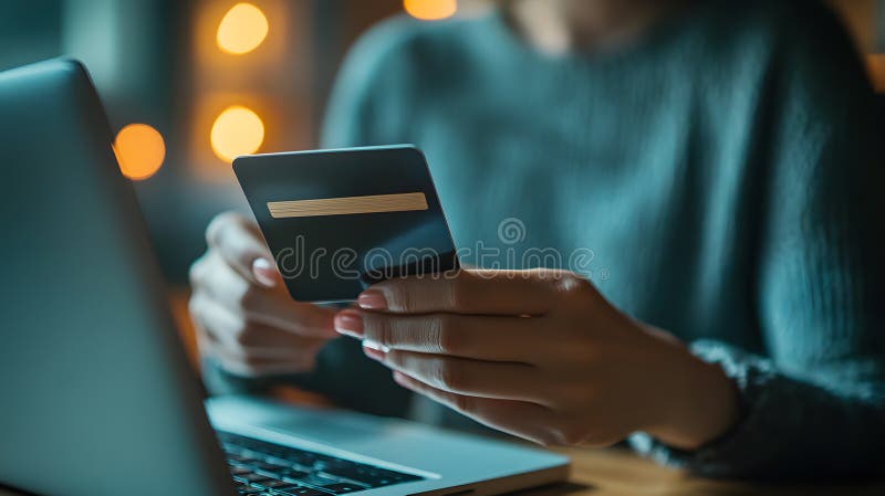 Person Using Digital Wallet To Pay for Online Shopping Stock ...