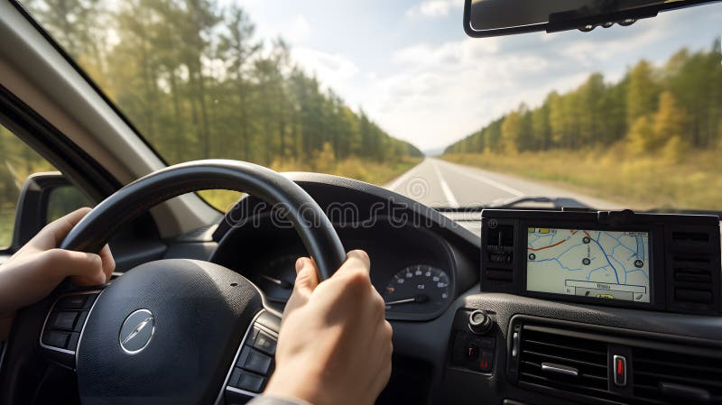 A Person Using a GPS Navigation Device To Guide Them Whil One Created ...