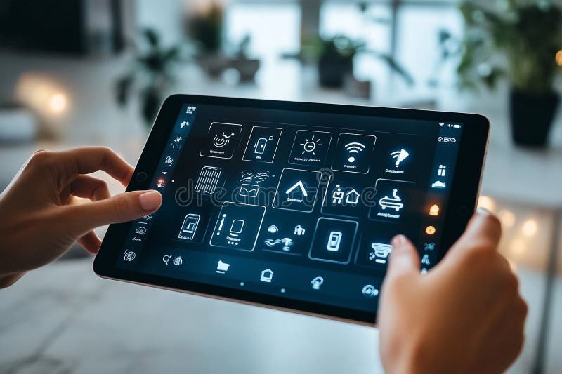 IPad Smart Home Control Managing Lighting and Temperature in a Modern ...
