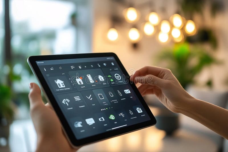 IPad Smart Home Control Managing Lighting and Temperature in a Modern ...
