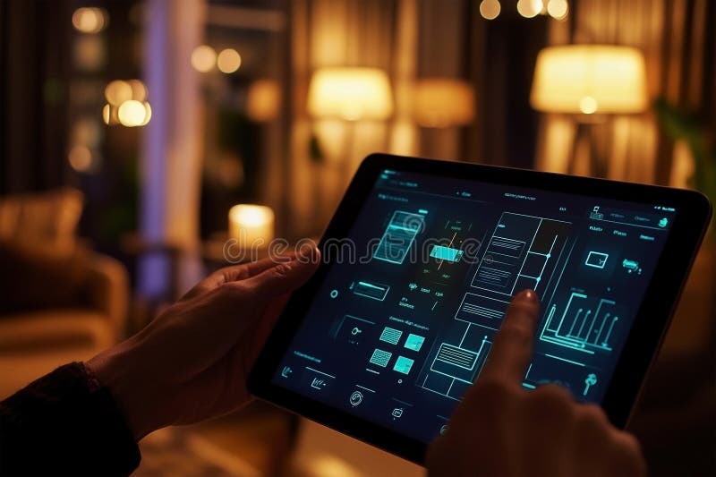 IPad Smart Home Control Managing Lighting and Temperature in a Modern ...