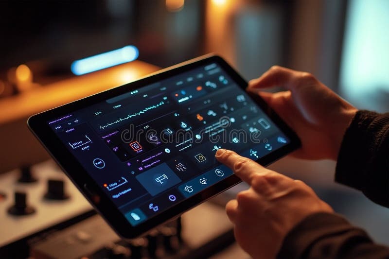 IPad Smart Home Control Managing Lighting and Temperature in a Modern ...