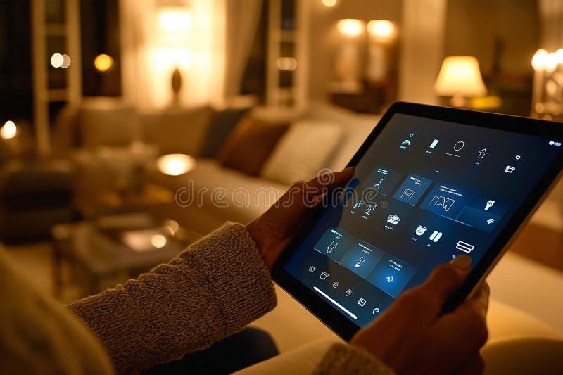 IPad Smart Home Control Managing Lighting and Temperature in a Modern ...