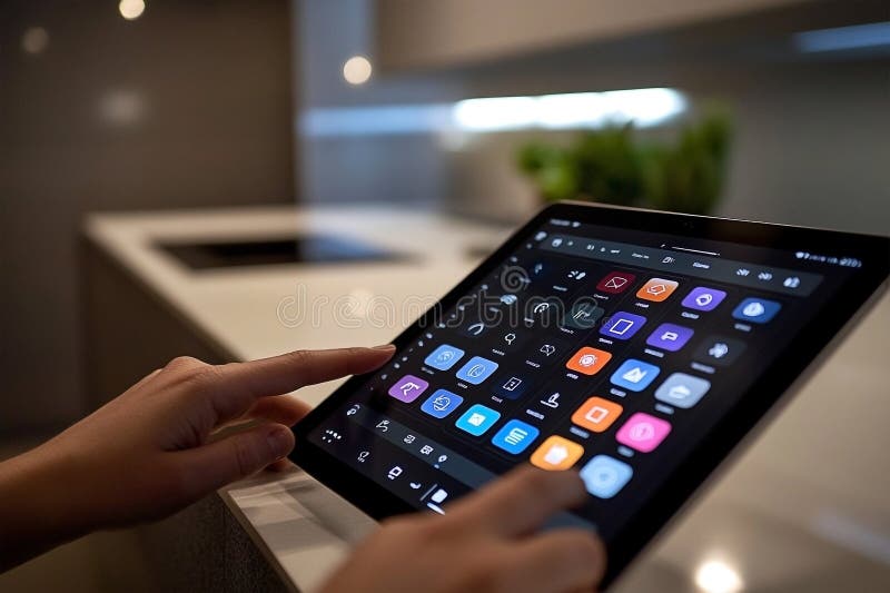 IPad Smart Home Control Managing Lighting and Temperature in a Modern ...
