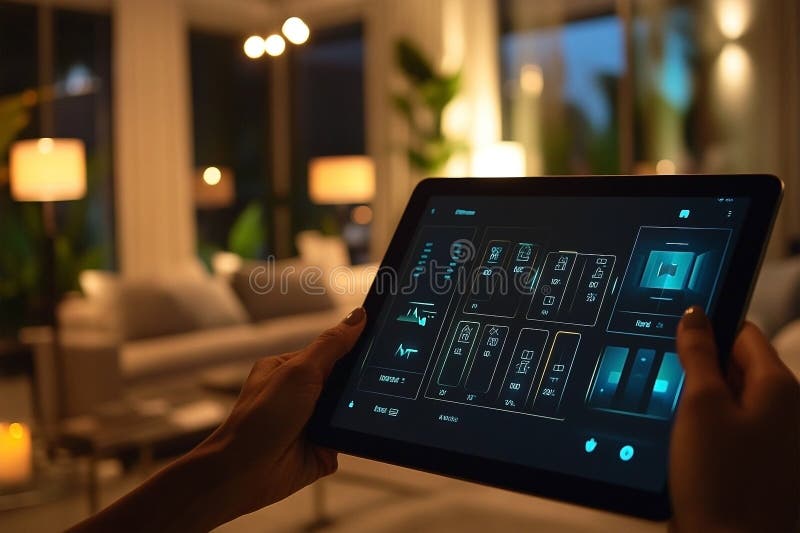 IPad Smart Home Control Managing Lighting and Temperature in a Modern ...