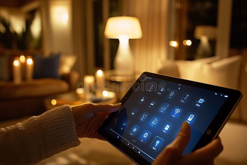 IPad Smart Home Control Managing Lighting and Temperature in a Modern ...