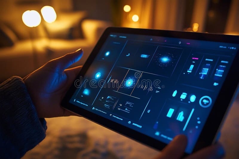 IPad Smart Home Control Managing Lighting and Temperature in a Modern ...