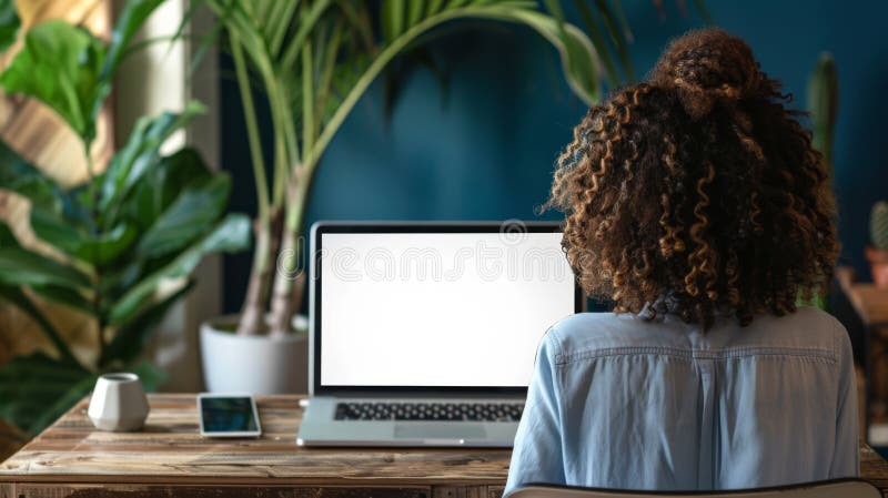 Person Using a Laptop with a Blank Screen, Sitting in a Balcony ...