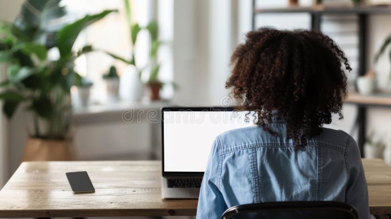 Person Using a Laptop with a Blank Screen, Sitting in a Balcony ...