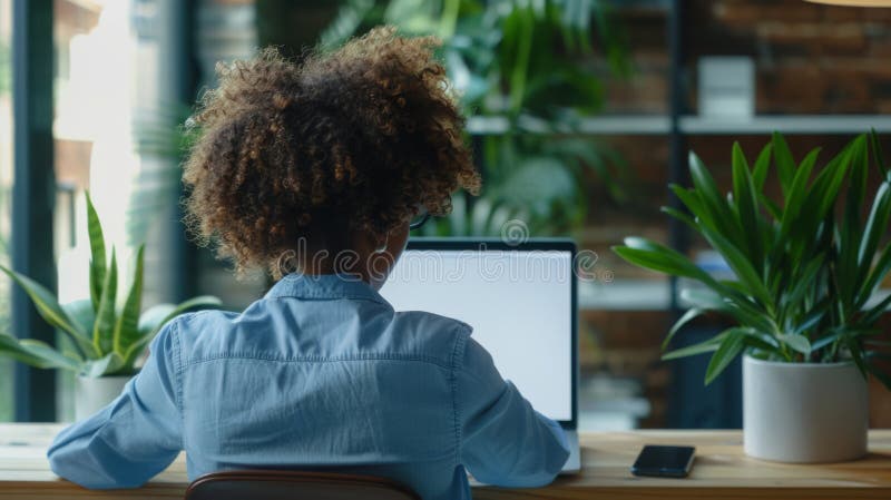 Person Using a Laptop with a Blank Screen, Sitting in a Balcony ...