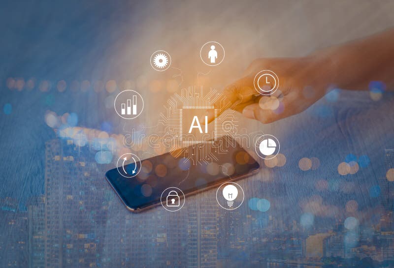 Person Using a Laptop Computer with Digital Transformation Change Stock ...