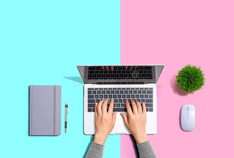 Person Using a Laptop Computer Stock Image - Image of modern, colorful ...