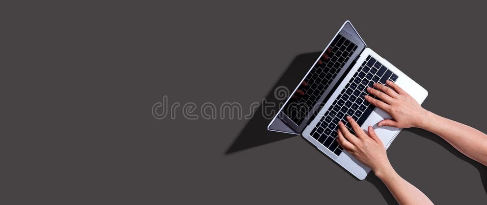 Person Using a Laptop Computer Stock Image - Image of office, digital ...