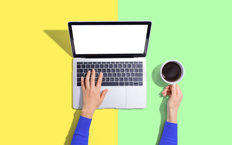 Person Using a Laptop Computer Stock Photo - Image of desk, flat: 207680424