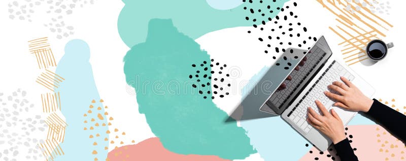 Person Using a Laptop Computer Stock Image - Image of abstract, pink ...