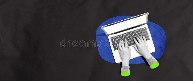 Person Using a Laptop Computer Stock Illustration - Illustration of ...